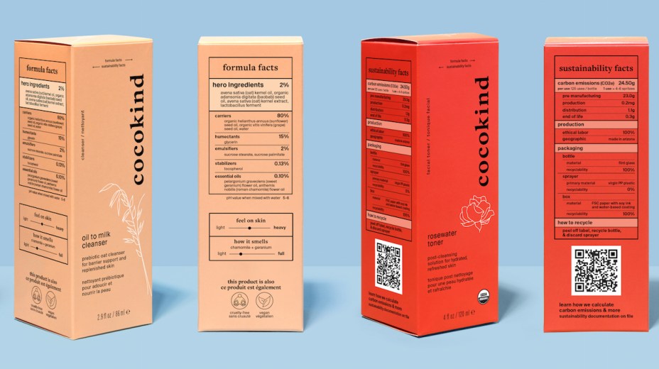 Cocokind adds sustainability information to secondary packaging