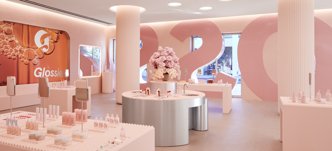 Glossier is betting big on experiential retail again in physical stores