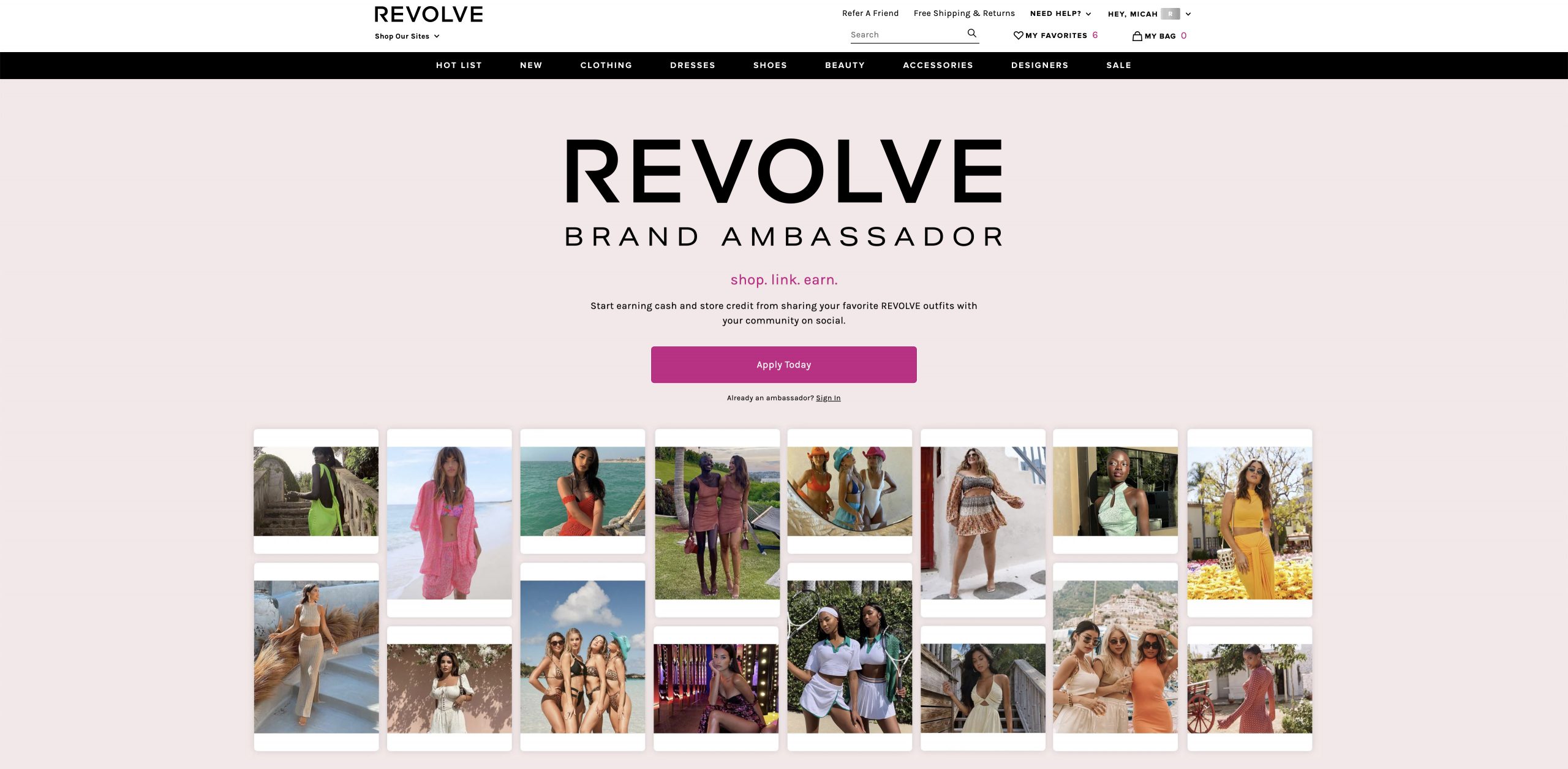 Revolve is launching a brand ambassador program
