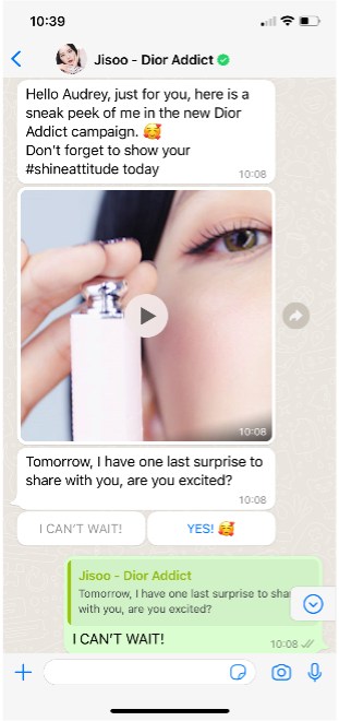 Dior Beauty’s WhatsApp campaign shows 1:1 messaging opportunity